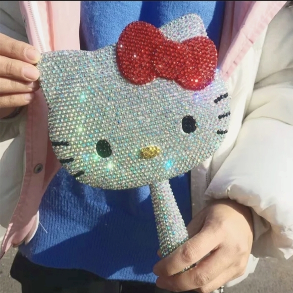 Hello Kitty | Makeup | Large Bedazzled Hello Kitty Hand Mirror | Poshmark